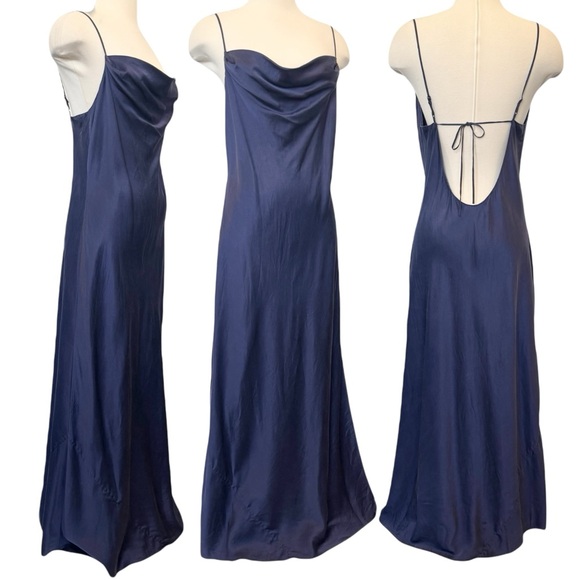 Victoria's Secret | Dresses | 999 Victorias Secret Silk Blue Navy ...